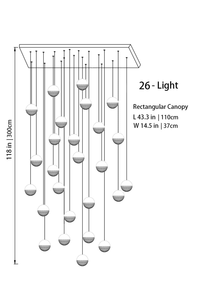 Modern LED Bubble Glass High Ceiling Foyer Lighting