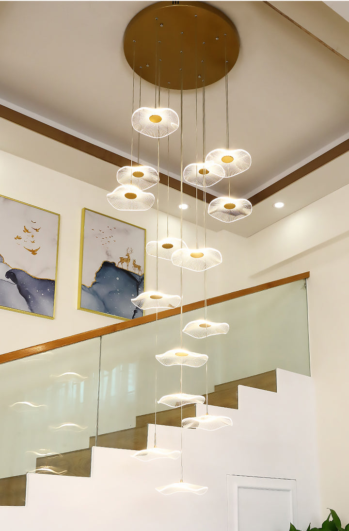 Modern Round Tiered Foyer Gold Chandelier 6 Lights For Entryway in ...