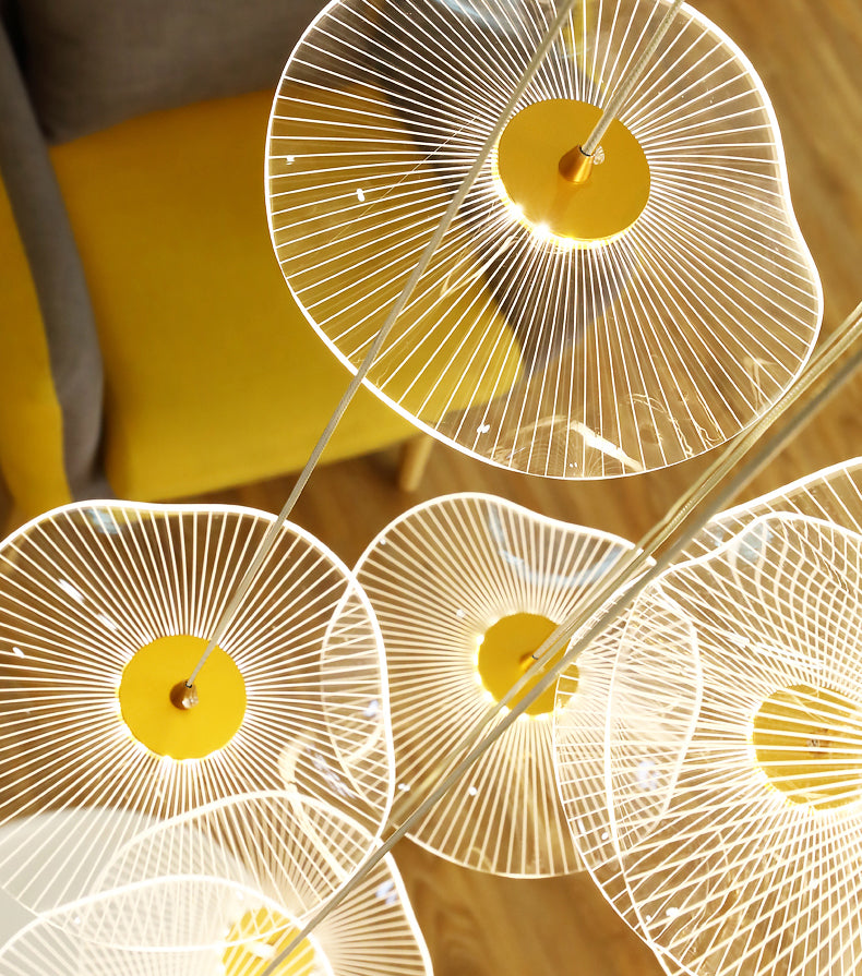 Modern Round Tiered Foyer Gold Chandelier 6 Lights For Entryway in ...